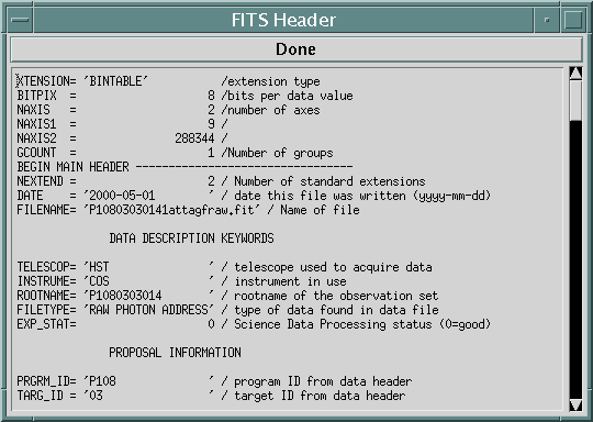 CEDAR SDI_VIEWER - Menu Bar -> Data